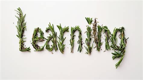 The Word Learning Isolated On White Background Made In Rosemary