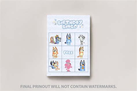 Bluey Bingo Birthday Game Pc Expansion Pack Blue Y Birthday Bingo Instant Download Blue