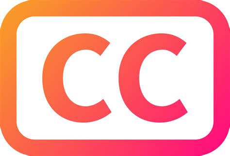 Closed Captioning Icon In Gradient Colors Cc Signs Illustration