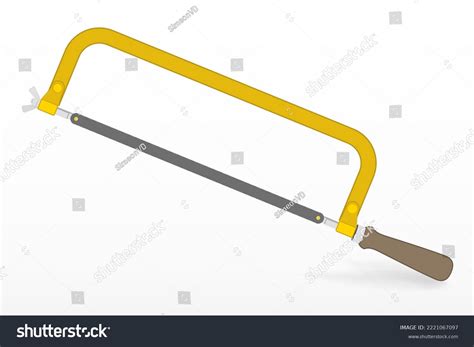 Frame Hacksaw Vector Yellow Hand Saw Stock Vector Royalty Free
