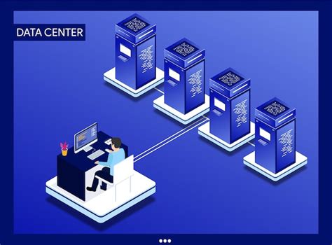 Premium Vector Isometric Vactor Data Center Data Storage