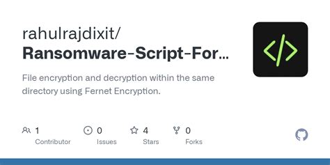 Github Rahulrajdixitransomware Script For Demo File Encryption And Decryption Within The