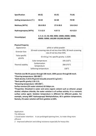 Hpmc For Construction PDF