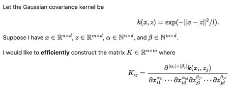 Covariance Kernel With Derivatives In Any Dimension Pytorch Forums