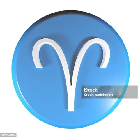 조디악 양자리 아이콘 파란색 원 푸시 버튼3d 렌더링 그림 3차원 형태에 대한 스톡 사진 및 기타 이미지 3차원 형태 개념 Istock