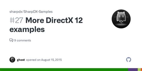 More DirectX 12 Examples Issue 27 Sharpdx SharpDX Samples GitHub
