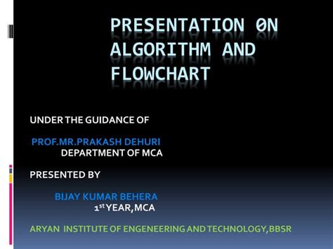 Presentation 0n Algorithm And Flowchartpptx