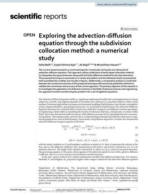 Pdf Exploring The Advection Diffusion Equation Through The Subdivision Collocation Method A