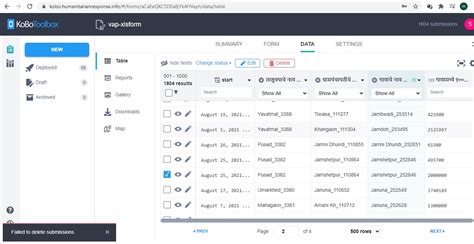 Error In Deleting A Record Data Management Kobotoolbox Community Forum