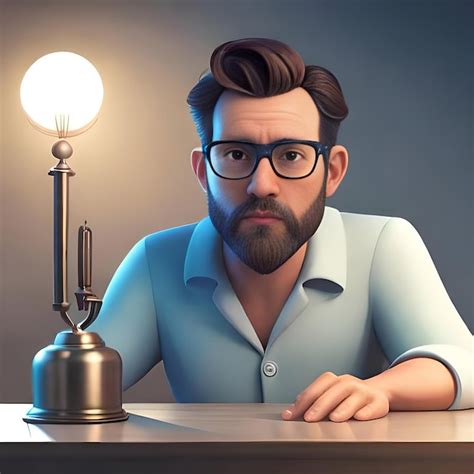 Premium Photo A Cartoon Portrait Of A Man In A White Shirt Handsome