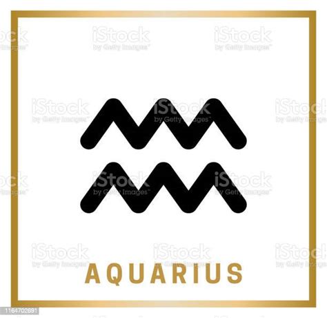 조디악 기호입니다 물병자리 운세 황금 비문흰색 배경에 격리 된 검은 색 아이콘입니다 벡터 일러스트레이션 0명에 대한 스톡 벡터 아트 및 기타 이미지 Istock