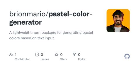 github brionmario pastel color generator a lightweight npm package