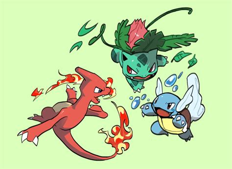 Ivysaur Charmeleon And Wartortle Pokemon Drawn By Kochi I Danbooru