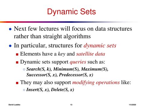 Ppt Dynamic Sets And Median Selection Algorithms Powerpoint Presentation Id9584822
