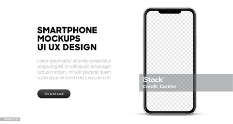 현실적인 스마트 폰 모형 실버와 검은 색 모바일 절연 벡터 Eps 개념 Ui Ux에 대한 빈 터치 스크린 앱 디자인을 표시 할 준비가 전면보기에 높은 상세한 3d 벡터