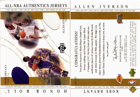 Yahooオークション Kobe Bryant Allen Iverson 01 02 Honnor Roll A