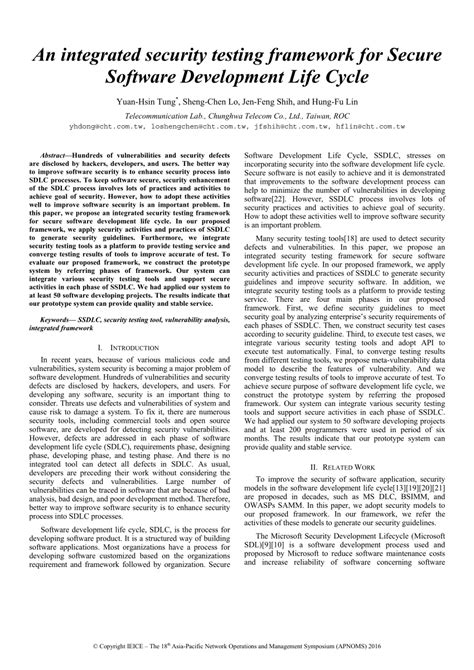 Pdf An Integrated Security Testing Framework For Secure Software