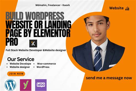 i will build wordpress website or landing page by elementor pro for 10