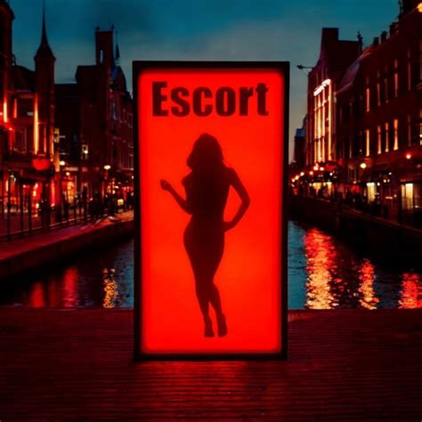 Lighted Sign Amsterdam Red Lights District Escort Lighted
