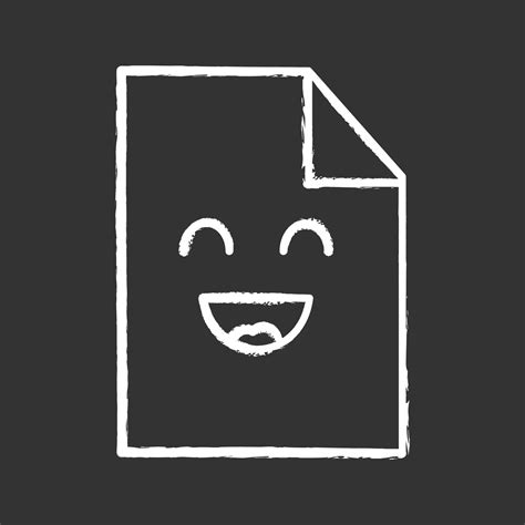 Smiling File Character Chalk Icon Happy Document Successful Agreement Contract Excellent