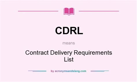 Cdrl Contract Delivery Requirements List In Undefined By