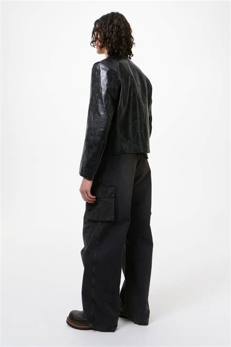 Our Legacy Mini Jacket Top Dyed Black Leather