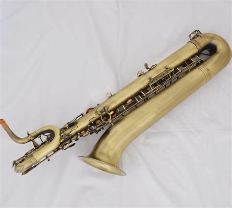Professional Antique Baritone Saxophone Eb Bari Sax Low A 2 Necks With Case Ebay