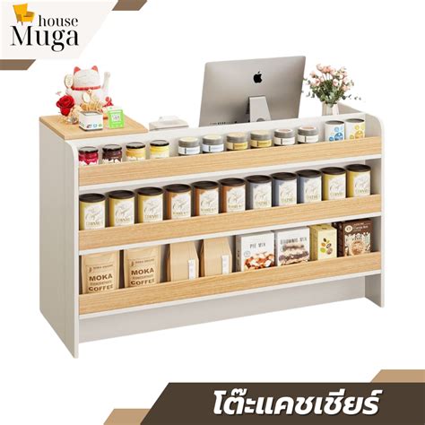 โต๊ะแคชเชียร์ เคาน์เตอร์ ชั้นวางโชว์สินค้า เคาน์เตอร์คิดเงิน ร้านขายร้านเสริมสวย โต๊ะเค้าเตอร์