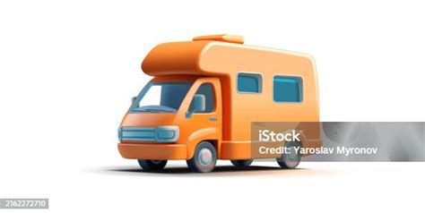 3d 노란색 모터 홈 자동차 차량 캠핑카 여름 휴가 관광 및 가족 여행의 디자인 컨셉 벡터 캠핑카에 대한 스톡 벡터 아트 및 기타 이미지 Istock