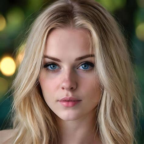 Face Of A Young Blonde With Blue Eyes Generated By Artificial Intelligence With Photorealistic