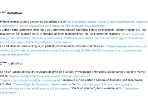 Concurrence La Définition