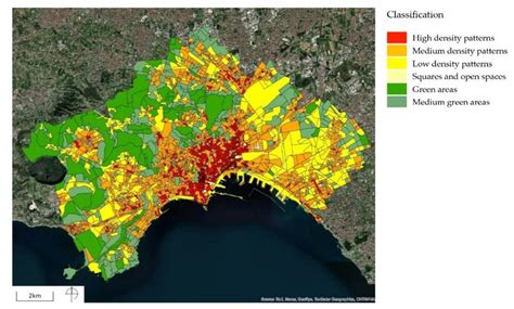 Map Of Building Density And Green Areas By Census Section Cumsqm