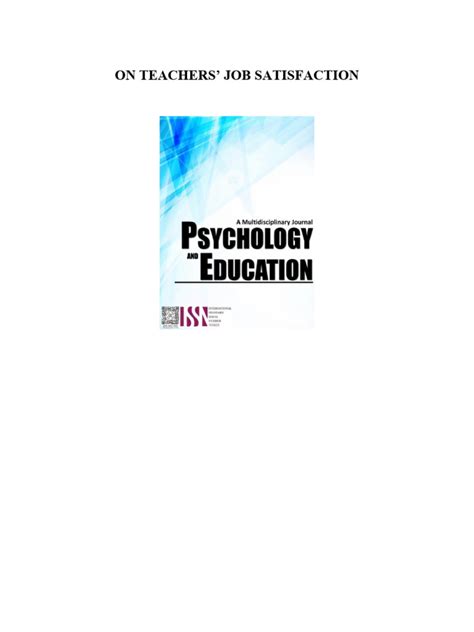 The Impact Of Human Resource Management Practices On Teachers Job Satisfaction Pdf Human