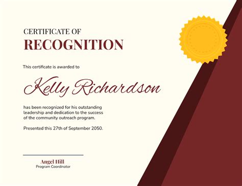 Free Recognition Background Certificate Template To Edit Online