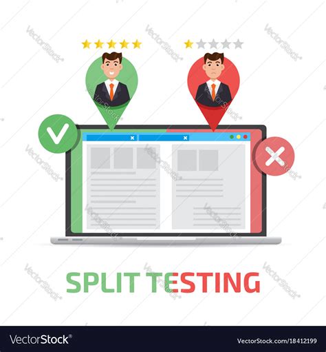 A B Comparison Split Testing Concept With Computer