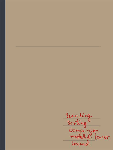 Searching Sorting Comparison Model And Lower Bound Pdf Computational Complexity Theory
