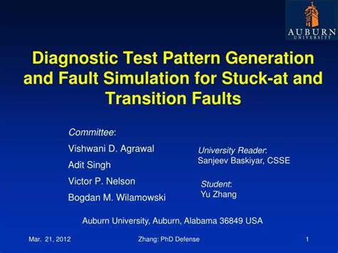Ppt Diagnostic Test Pattern Generation And Fault Simulation For Stuck At And Transition Faults