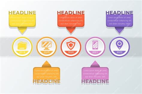 Хронология инфографики плоский шаблон Бесплатно векторы