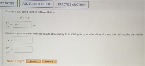 solved find dy dx using implicit differentiation dxdy