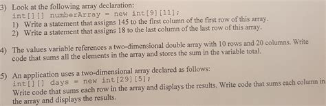 Solved 3 Look At The Following Array Declaration Int