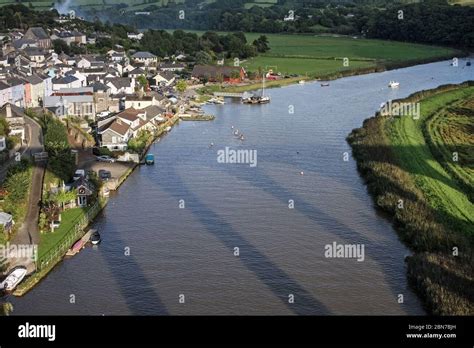 Calstock And The River Tamar Seen From The Vantage Point Of The Railway Viaduct The River Forms