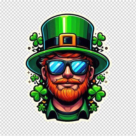 Premium Psd Feeling Lucky Fun St Pattys Day Hat Sticker For Men Png