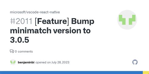 Feature Bump Minimatch Version To Issue Microsoft Vscode React Native Github