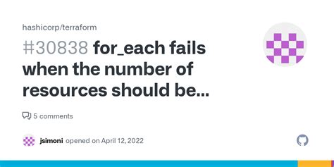 for each fails when the number of resources should be known · issue