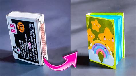 How To Make Mini Notebook From Matchbox School Supplies Diy Paper Crafts Mini Notebook