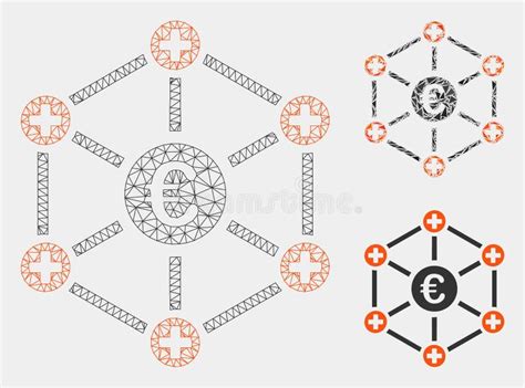 Euro Medical Network Vector Mesh 2d Model And Triangle Mosaic Icon Stock Vector Illustration
