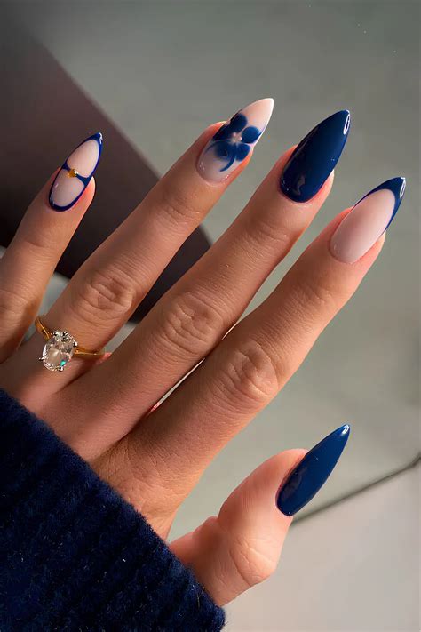 Blue Floral Nails 16 Ways To Style This Dreamy Trend