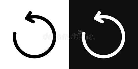 Undo Icon Set Return Back Arrow Vector Symbol Reverse Button Vector