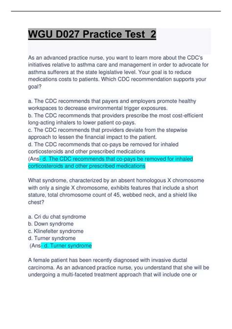 WGU D027 Practice Test 2 Questions Answers Updated Solution WGU D027 Stuvia US