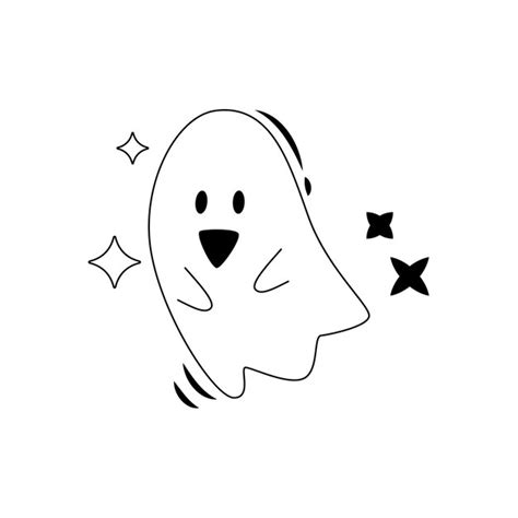 Premium Vector Halloween Cartoon Elements Ghost Line Art